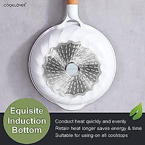 Cookware Set Nonstick 100% PFOA Free Induction Pots and Pans Set with Cooking Utensil 13 Piece – White