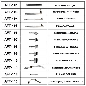 BTSHUB 13Pcs/Set Oil Fill Adapter, ATF Adapters for Transmission Fluid Oil Filling Filler Connector Tool Kit Fit for Ford/VW/Audi/Honda