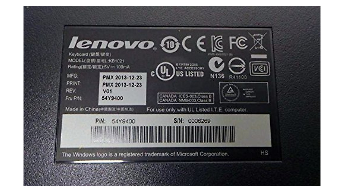 Genuine IBM Lenovo USB Keyboard & Mouse Set - Black