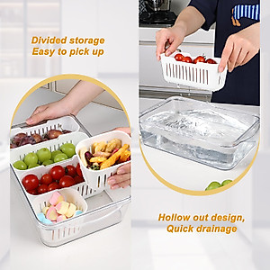 OZEPLASC Divided Serving Tray with 8 Compartments Snack Box Container with Lid, Airtight, Portable, White, Minimalist Style