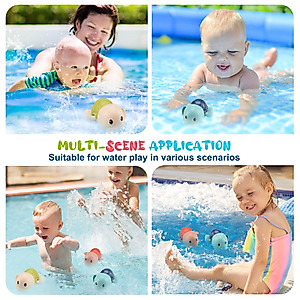 Gretex 3 Pack Baby Bath Toys Swimming Beach Toys, Turtle Bath Tub Toys 1 2 3 Years Boys Girls Gifts, Wind Up Bath Toys for Toddlers 1-3 Newborn Toys Pool Toys
