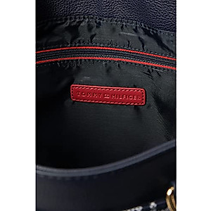 Tommy Hilfiger Antonella II Convertible Satchel Square Monogram Jacquard Navy/White One Size