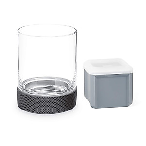 Final Touch Breakaway Whiskey/Cocktail Hockey Puck Tumbler Sports Glasses with Square Ice Mould - - 12oz (350ml) (FTA6635)