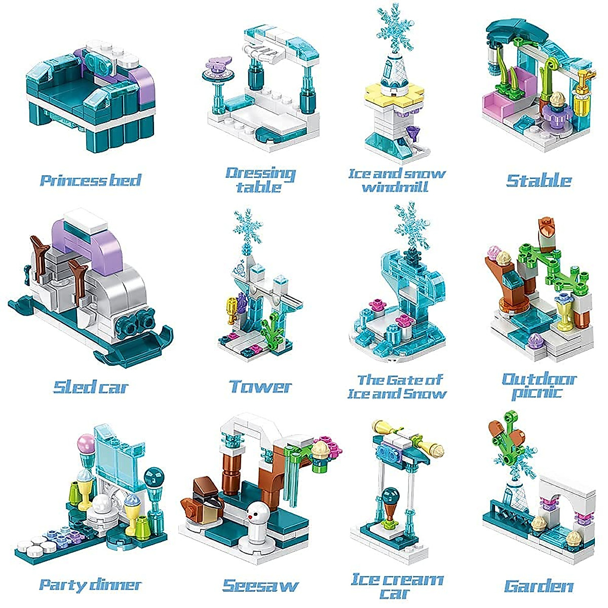 Girls Building Blocks Set Toy, 25-in-1 Princess Toys for Girls Age 6-8, 554PCS STEM Educational Construction Toys Set, Princess Castle Toys Gift for Girls Age 6-12 Years Old