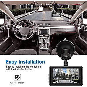 Supad Dash Cam,Dash Camera for Car,3 Inch LCD Screen,720P Full HD Car Dashboard Recorder,120° Wide Angle Dashcam,Night Vision,WDR, Motion Detection, Parking Mode