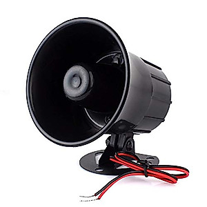 Tokatuker Wired Alarm Siren Horn 15W DC 6 to 12V Security Siren with Bracket for Home Security Alarm System