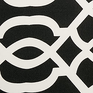 Pillow Perfect Trellis Indoor/Outdoor Split Back Chaise Lounge Cushion with Ties, Plush Fiber Fill, Weather, and Fade Resistant, 72.5" x 21", Black/White New Geo, 1 Count