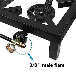 Outdoor Propane Gas Burner, 3 Burners Patio Yard Camping BBQ Cooking, Portable Heavy Duty Cast Iron Stove