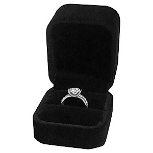 Black Fancy Ring Box Jewelry Box - Velvet