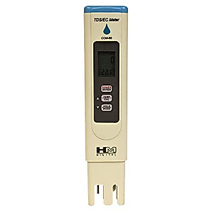HM Digital COM-80 Electrical Conductivity (EC) and Total Dissolved Solids Hydro Tester, 0-5000 ppm TDS Range, 1 ppm Resolution, 2% Readout Accuracy