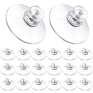 Suction Cup Plastic Suction Pads 40 mm Clear PVC Sucker Pads Strong Adhesive Suction Holder with Screw Nut for Car Shade Cloth Glass Bathroom Wall Door Glass Window (20 Pcs)