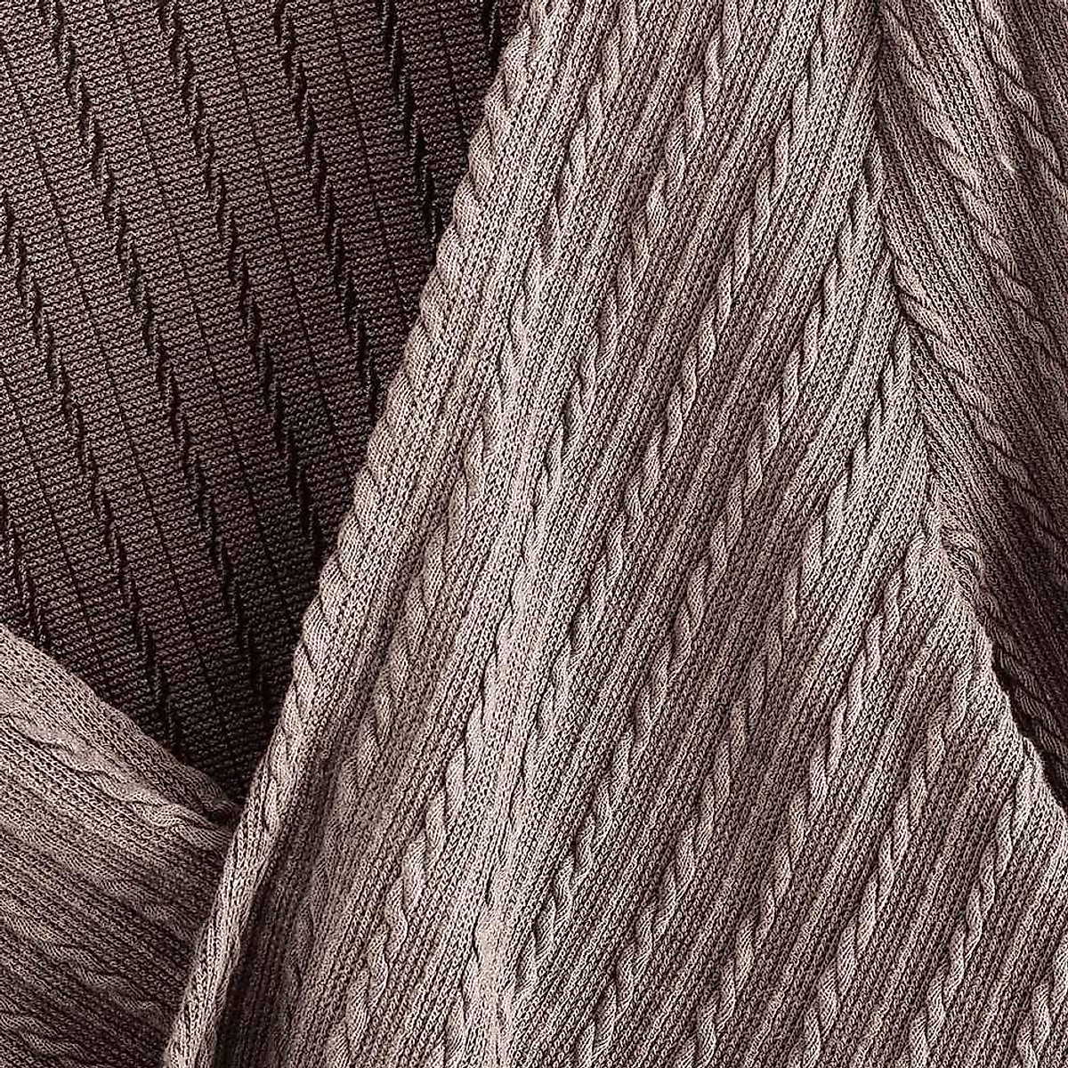 ZAFUL Women's Pullover Ribbed Batwing Lantern Sleeve Knitwear Knitted Crop Top Solid Round Neck Long Sleeve T-Shirt