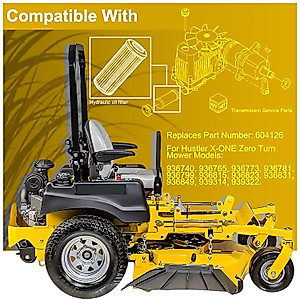 LEFITPA Replacement 604126 Hydraulic Filter for Hustler X-ONE 936237 936245US 936252 936260 936278 936286 936294US 936302 936310 936328 936336 936740 Zero Turn Mower Models