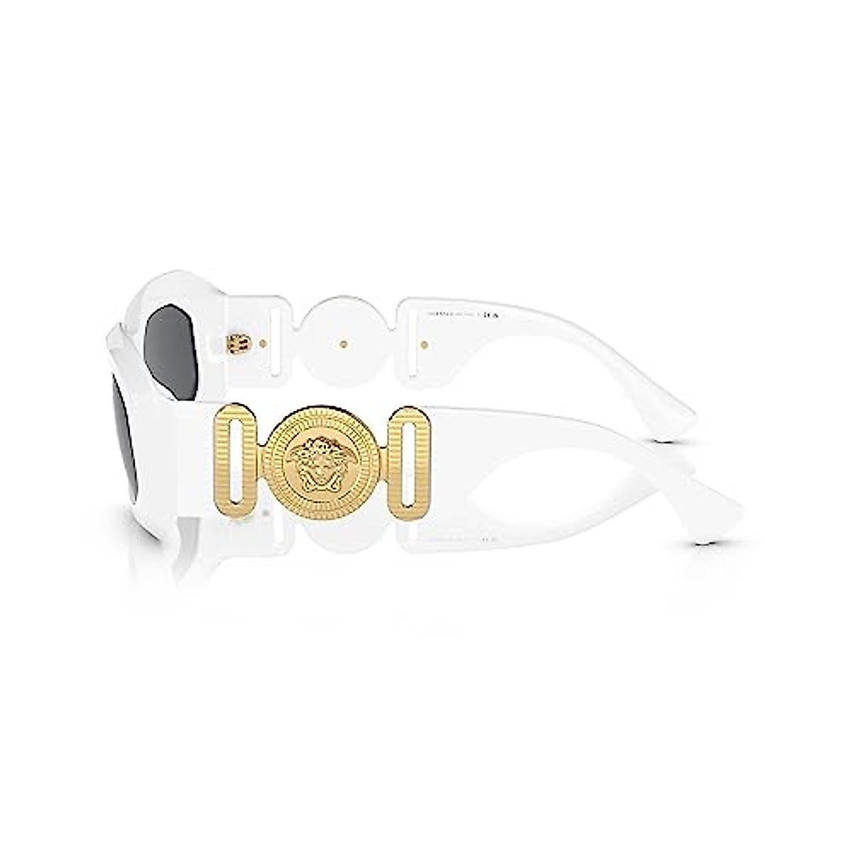 Versace VE 4425U 314/87 Irregular Plastic White Sunglasses with Dark Grey Solid Color Lens