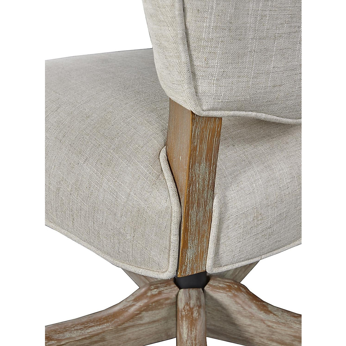Linon Kelsey White Office Chair - Color:Natural Natural