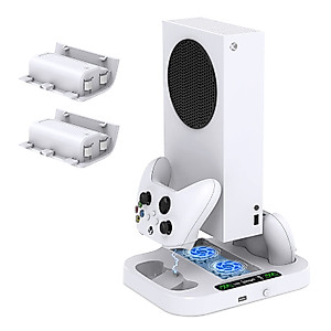 Controller Keyboard for Xbox Series X/Series S/One/S/Controller Gamepad and Upgraded Vertical Cooling Stand with Suction Cooling Fan and Dual Controller Charger Station for Xbox Series S