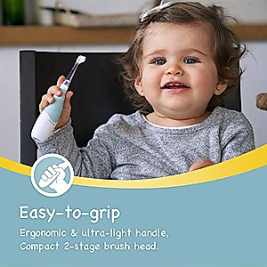 Papablic BabyHandy 2-Stage Baby Sonic Electric Toothbrush for Babies and Toddlers Ages 0-3 Years