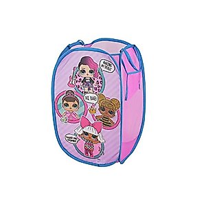 Idea Nuova LOL Surprise Pop Up Hamper, Pink with Durable Carry Handles, 21" H x 13.5" W X 13.5" L