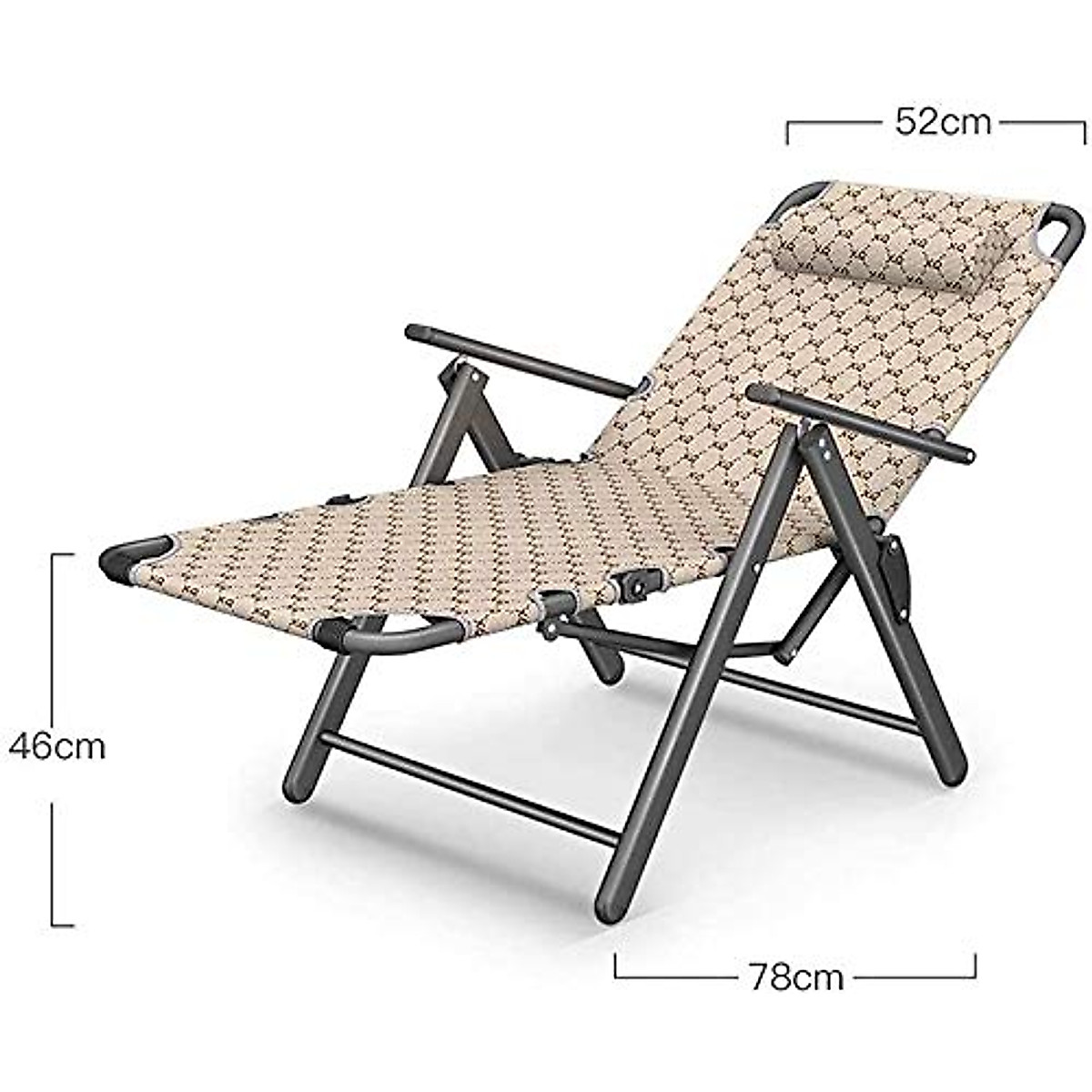 ガードレール Recliners Folding Portable Ultralight Single Garden Loungers Recliners 10 Positions Adjustable Sun Lounger Chair