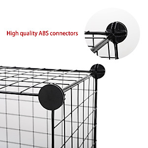 Cedilis Cube Storage Organizer, 6-Cube Wire Storage Shelves, Metal Grids Book Shelf Bookcase, Cube Closet Organizer, Modular Shelving Units for Living Room, Bedroom, Home, Office, Black