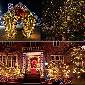 WATERGLIDE 1000 LED Christmas String Lights, 328 FT Green Wire LED Decorative Fairy Lights with Remote & 8 Modes, Waterproof for Outdoor Xmas Holiday Party Garden Wedding Home Decor, Warm White