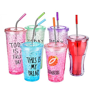 ALINK 8-Pack Stainless Steel Straws, 10.5” Long Reusable Replacement Metal Straws for 20 30 OZ Yeti Tumbler, RTIC, Tervis, Mason Jar, With 8 Silicone Tips, 2 Cleaning Brush and 1 Carrying Case