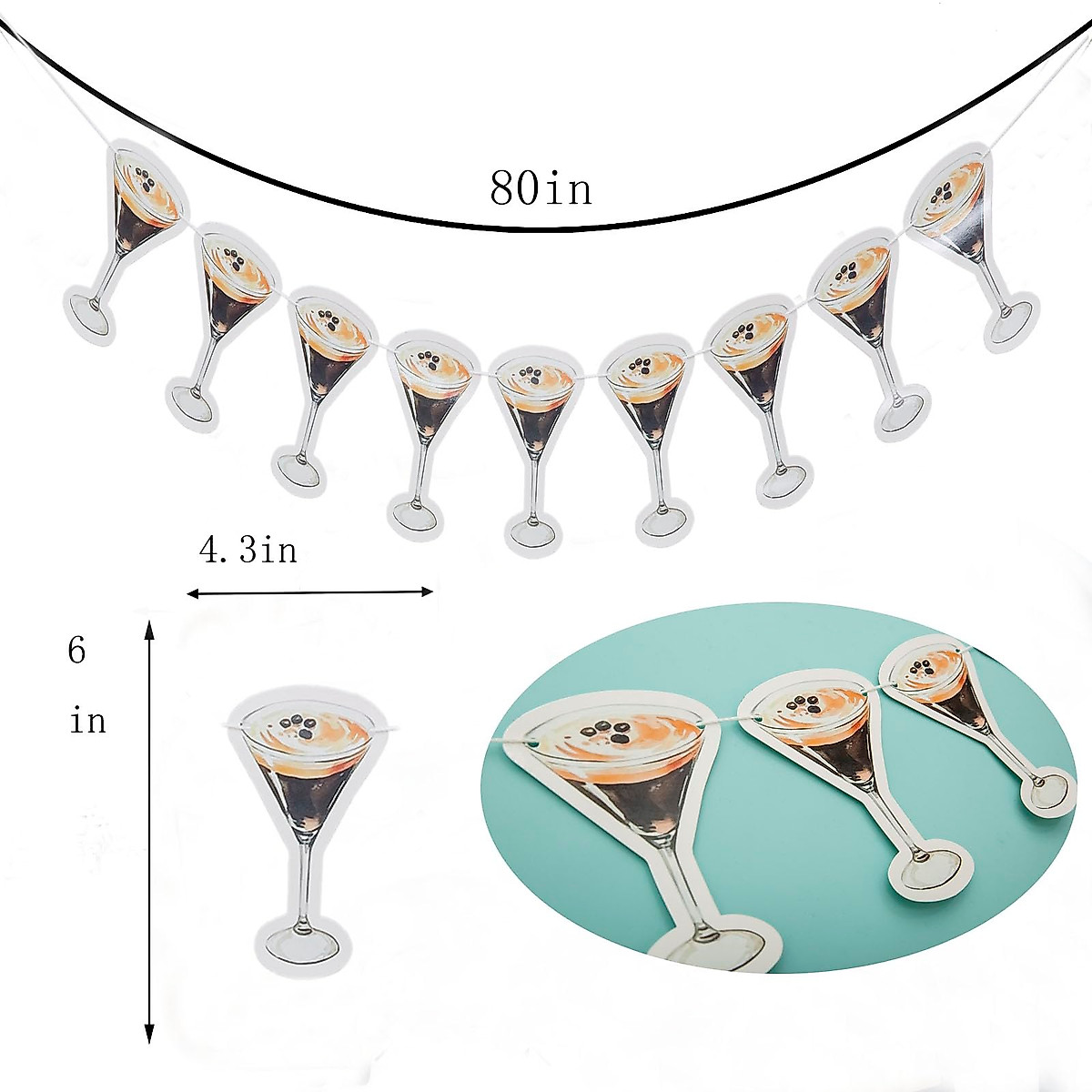 Espresso Martini Party Banner,Espresso Martini Theme Bachelorette/Birthday Party Decorations, Martini Bar Party Decor,Cocktail Party Decorations,A Tini Bit Older,Weenies & Tinis Theme Party Supplies