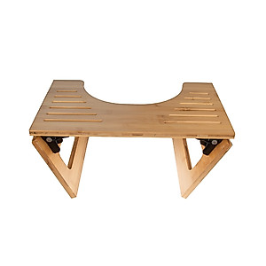 Mateda Bamboo Toilet Stool for Bathroom, Foldable Poop Stool for Adults