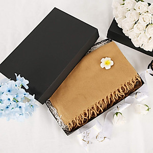 JINMING 6 Extra Large Gift Boxes with Lids 17x11x2.5 Inches Christmas Gift Wrap Boxes, Black Cloth Gift Boxes, Apparel Gift Boxes for Thanksgiving Day