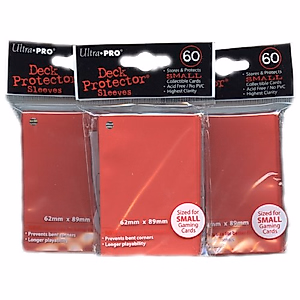 Ultra Pro Card Supplies YuGiOh Sized Deck Protector Sleeves Red 60 Count x3