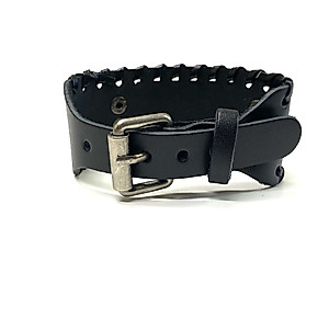 YHWH Bracelet Modern Hebrew Black leather with metal piece produced by me, adjustable