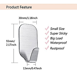 Kiemeu Small Adhesive Wall Hooks for Hanging Heavy Duty Sticky Hooks for Hanging Wall Hangers Without Nails