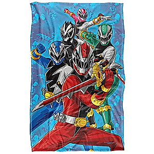 Power Rangers: Dino Fury Blanket, 36"x58" Group Stack Silky Touch Super Soft Throw Blanket