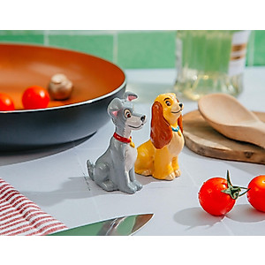 Disney Lady and The Tramp Ceramic Salt and Pepper Shakers, Set of 2 | Spice Dispenser Storage Canisters