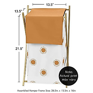 Sweet Jojo Designs Orange and White Boho Sun Baby Kid Clothes Laundry Hamper - Pumpkin Rust Orange Retro Bohemian Celestial Sky Desert Sunshine Outdoors Nature Minimalist Gender Neutral