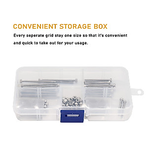 binifiMux 160pcs M2.5 Hex Socket Cap Screws Self Locking Nuts Assortment Kit with Wrench, Silver 304 Stainless Steel, M2.5x20mm/ 25mm/ 30mm/ 35mm/40mm/45mm