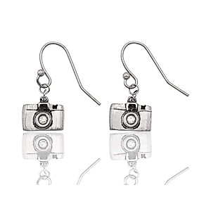 Quan Jewelry Cute Vintage Camera Miniature Jewelry for Women, Photography Gifts (Earrings)