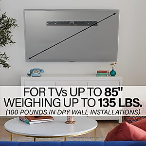 All-New, Made for Amazon No Drill No Stud TV Wall Mount for 32-85” TVs up to 100lbs, Compatible with Amazon Fire TVs