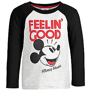 Disney Mickey Mouse Infant Baby Boys 2 Pack Long Sleeve T-Shirts Black/Red 18 Months
