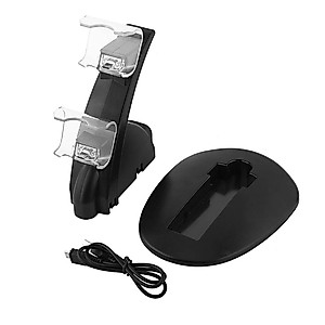 Controller Charger Station,Controller USB Charging Station Dock for DualShock with USB Charging Cable,Fast Charging Station for/Slim/with Blue LED Light(Black)