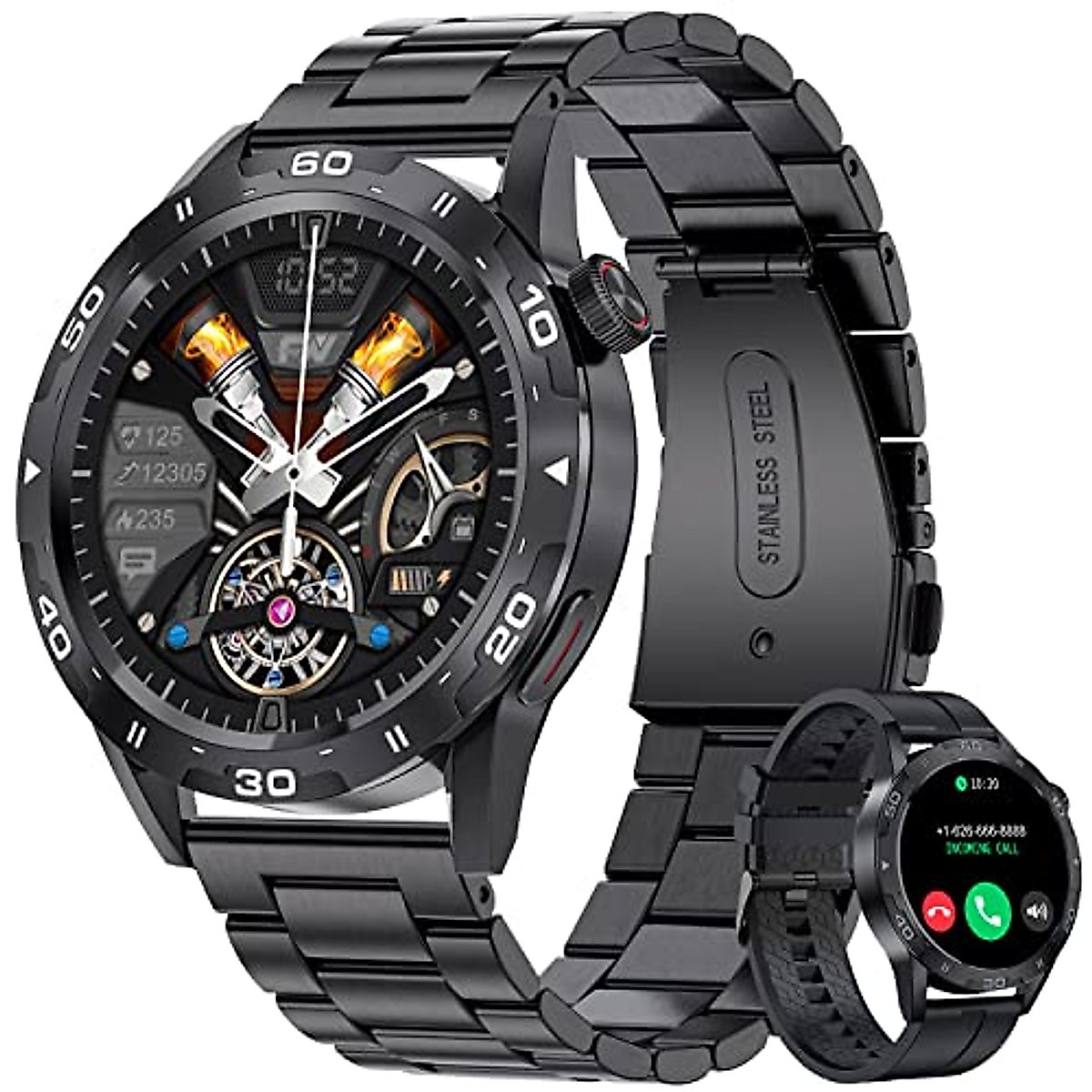 LIGE Smart Watch for Men with Bluetooth Answer/Make Call/Voice Speaker, Android iOS Smartwatch 1.32" Full Touch Screen IP67 Waterproof Fitness Tracker Watch with Heart Rate Sleep Monitor