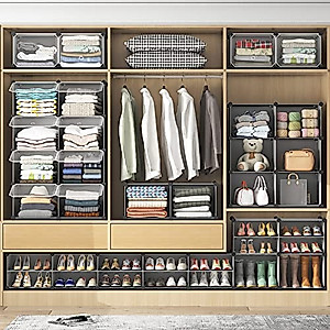 MAGINELS Shoe Rack Organizer for Entryway Closet Expandable 32 Pairs 8 Tier Shoe Storage Cabinet Narrow Standing Stackable Space Saver Shoe Rack for Entryway, Hallway and Closet,Grey