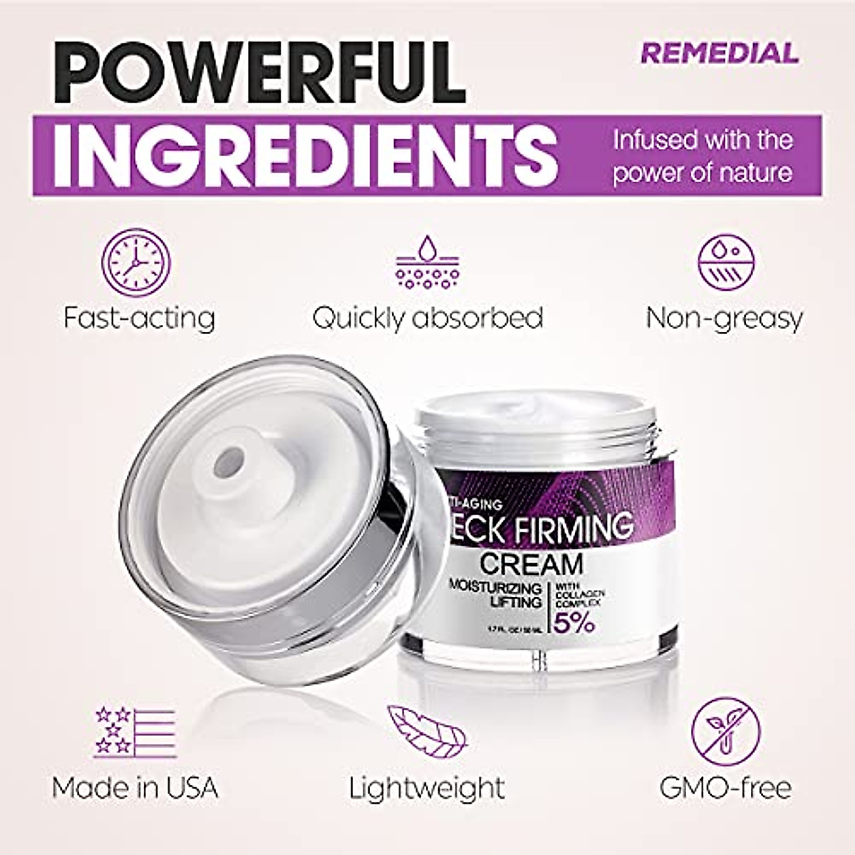 Neck Firming Cream, Anti Aging Facial Moisturizer with Retinol Collagen and Hyaluronic Acid, Day Night Anti Wrinkle Face Cream for Women and Men, Double Chin Reducer, Skin Tightening Lifting Hydrating