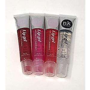 4 Pack Nicka K Lip Gel (CLEAR, STRAWBERRY, CHERRY, BUBBLE GUM)