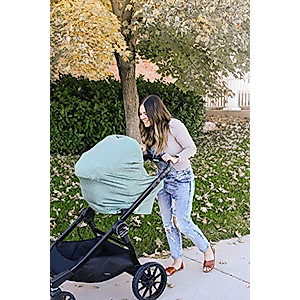 Baby Car Seat Cover Canopy and Nursing Cover Multi-Use Stretchy 5 in 1 Gift "Juniper" by Copper Pearl