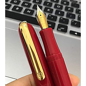 KACO Master Fountain Pen Extra Fine Nib Vivid Red Color with Alloy Pen Case