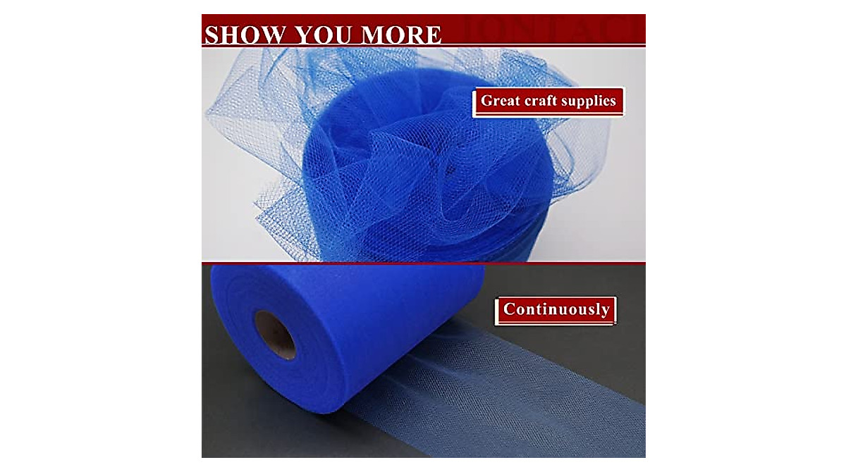Royal Blue Tulle Fabric 6 Inch x 200 Yards for DIY & Events