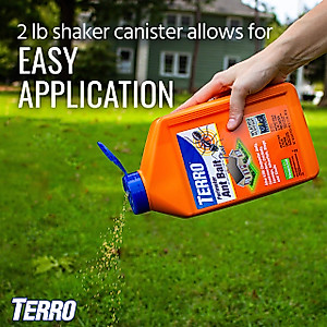 TERRO T2600 Perimeter Ant Bait Plus - Outdoor Ant Bait and Killer - Attracts and Kills Ants, Carpenter Ants, Roaches, Crickets, Earwigs, Silverfish, Slugs and Snails - 2 Pack, 4Lbs