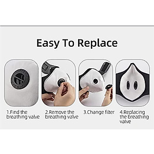 JPOSolar 2 Pack Dust_mask Reusable Respirators Unisex Mouth_mask Adjustable for Allergies Woodworking,Cycling, Running,Outdoor Sports, Black