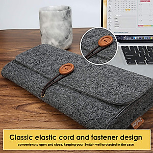 ProCase Carrying Case for Nintendo Switch Lite, Portable Travel Carrying Bag Ultra Slim Professional Protective Felt Pouch for Nintendo Switch Lite 2019 with 5 Game Cartridges Holders -Black